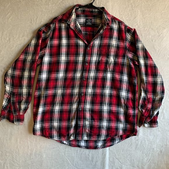 Faded Glory | Shirts | Faded Glory Mens Flannel Shirt Red Black Check ...